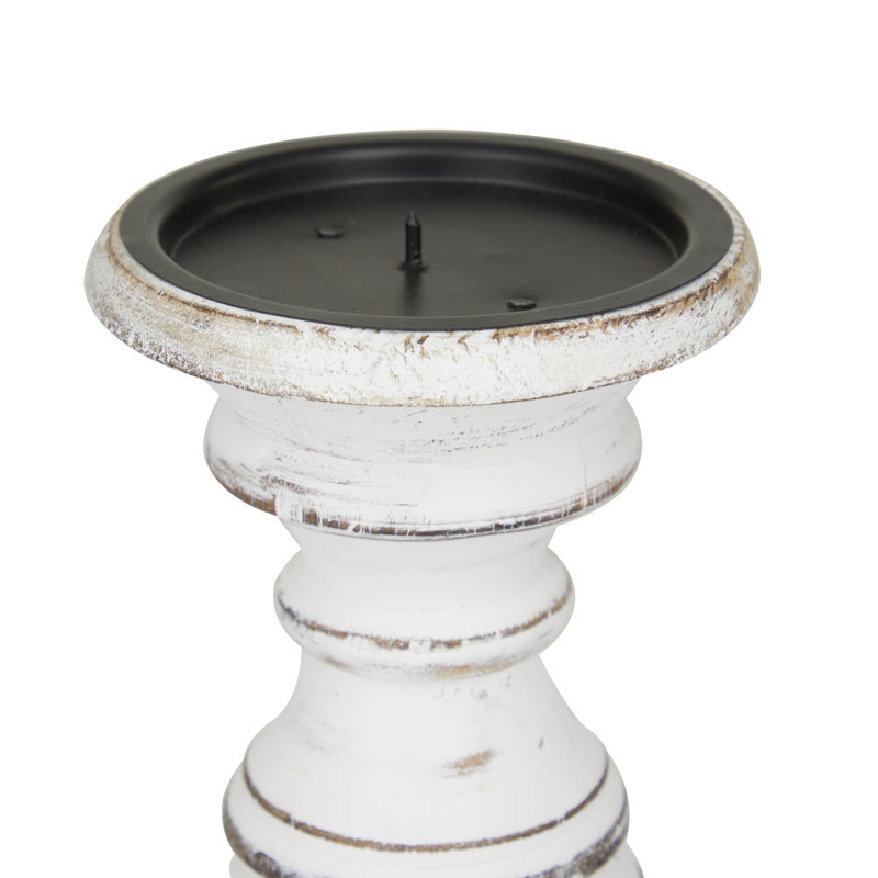 Laurel Foundry Modern Farmhouse Solid Wood Tabletop Candlestick